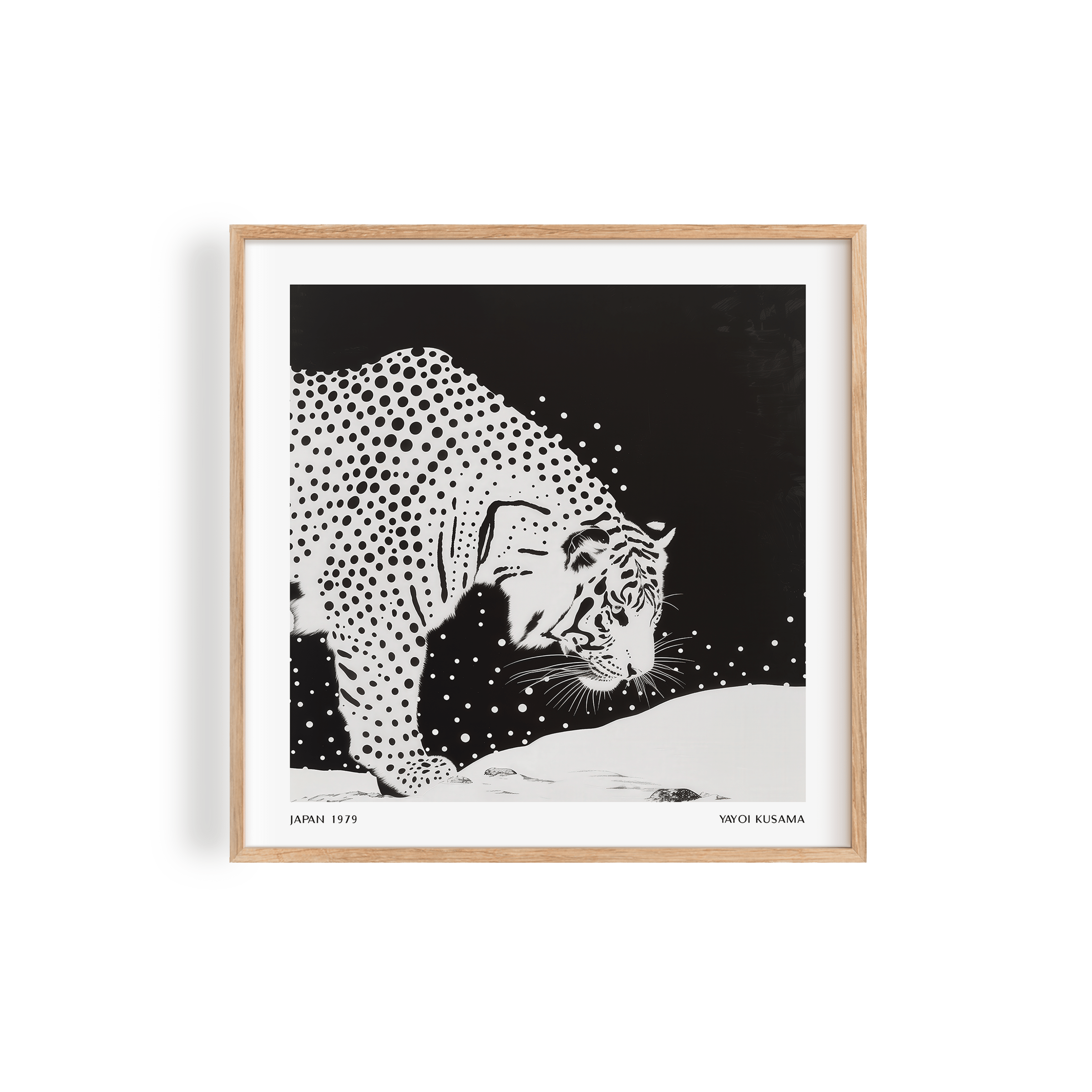 Midnight Roar | Monochrome Tiger Wall Art Inspired by Yayoi Kusama ...