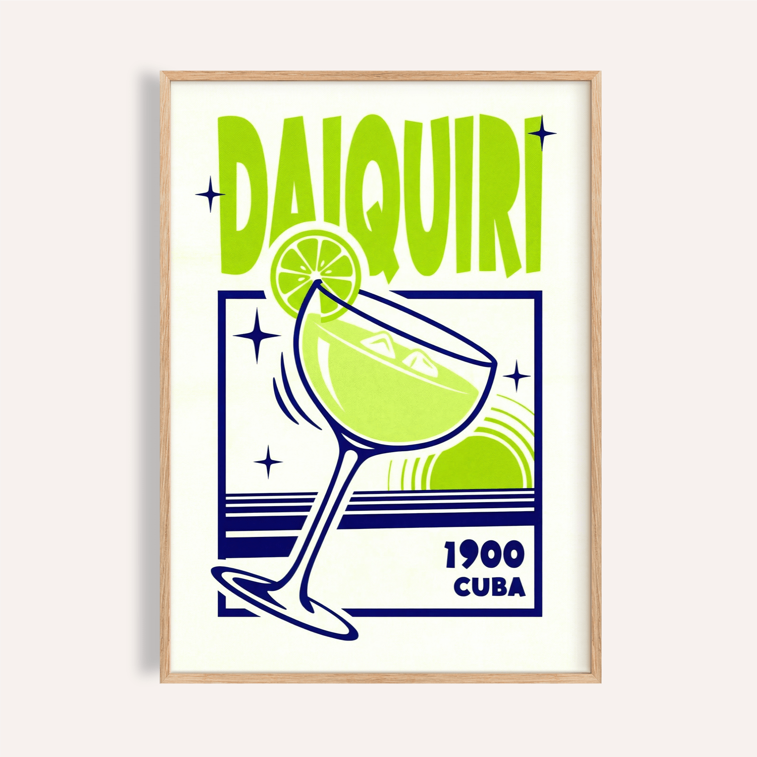 Daiquiri Art Print Retro Cocktail Wall Art Decor
