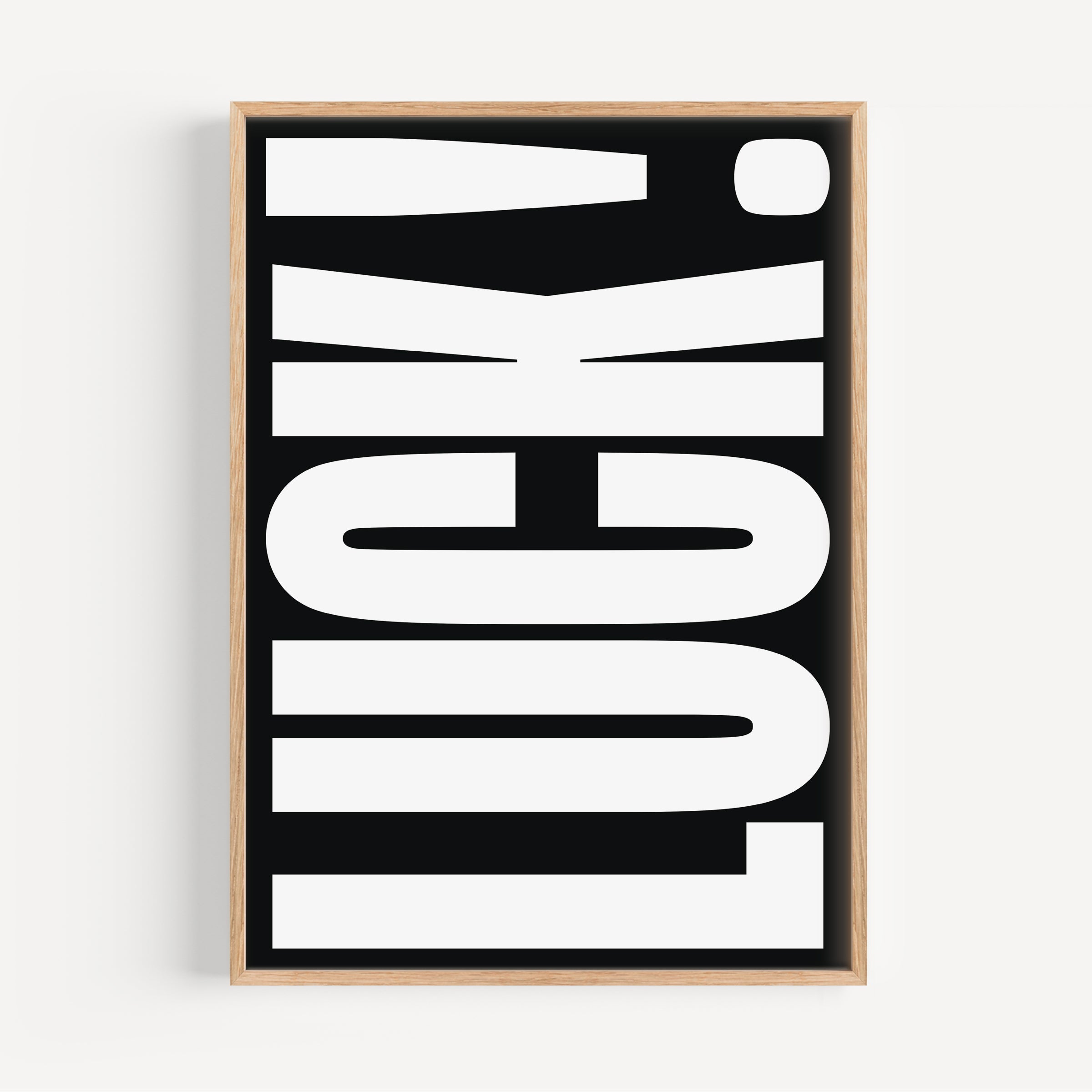 LUCK Typography Poster – Bold Minimalist Wall Art for Inspiring Spaces ...