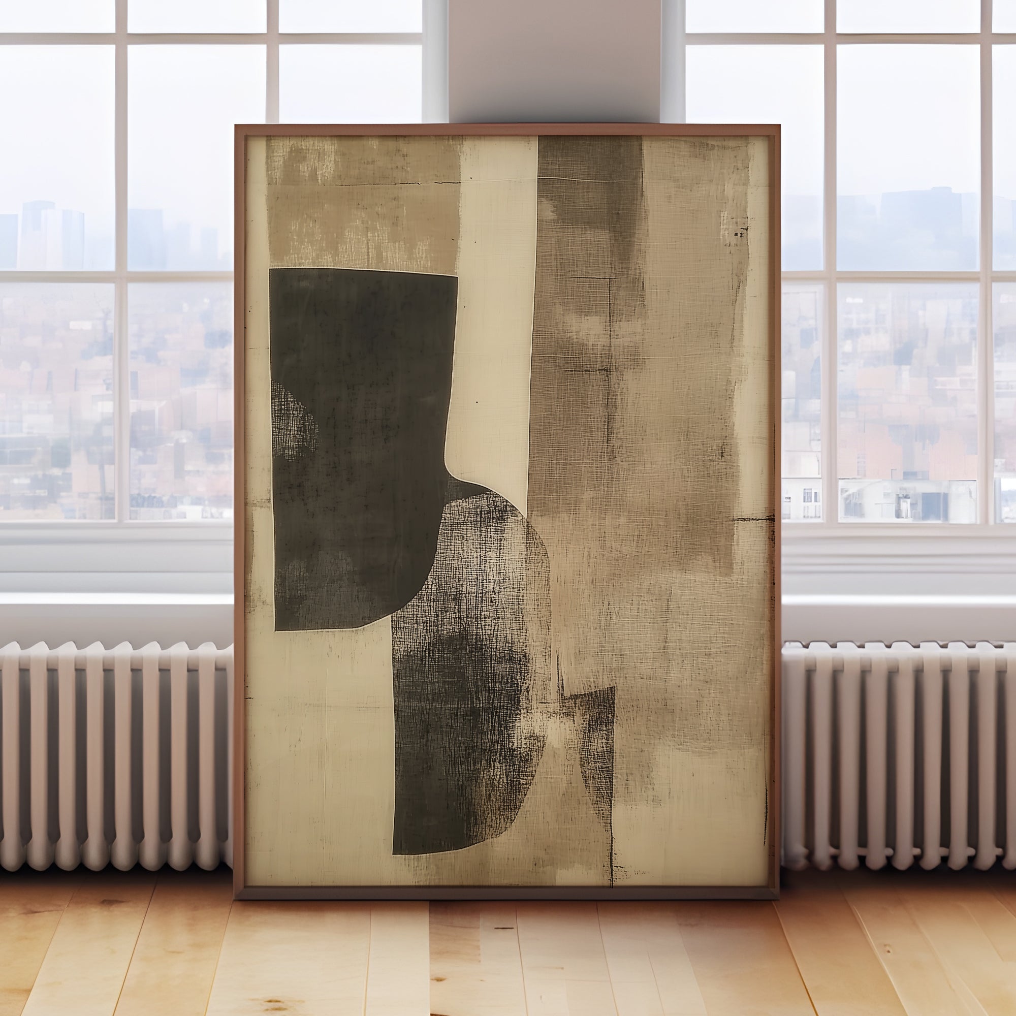 Abstract Wabi Sabi Wall Art Print | Neutral Textured Japandi Art ...