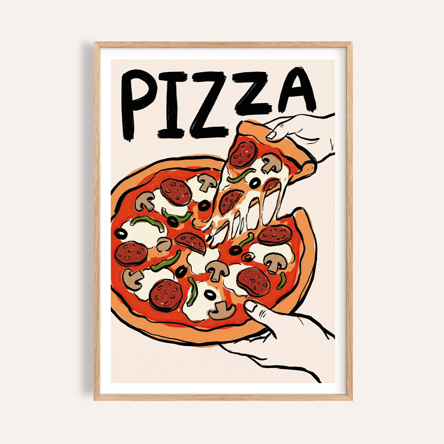 Pizza Art Print for Kitchen or Dining Room Wall
