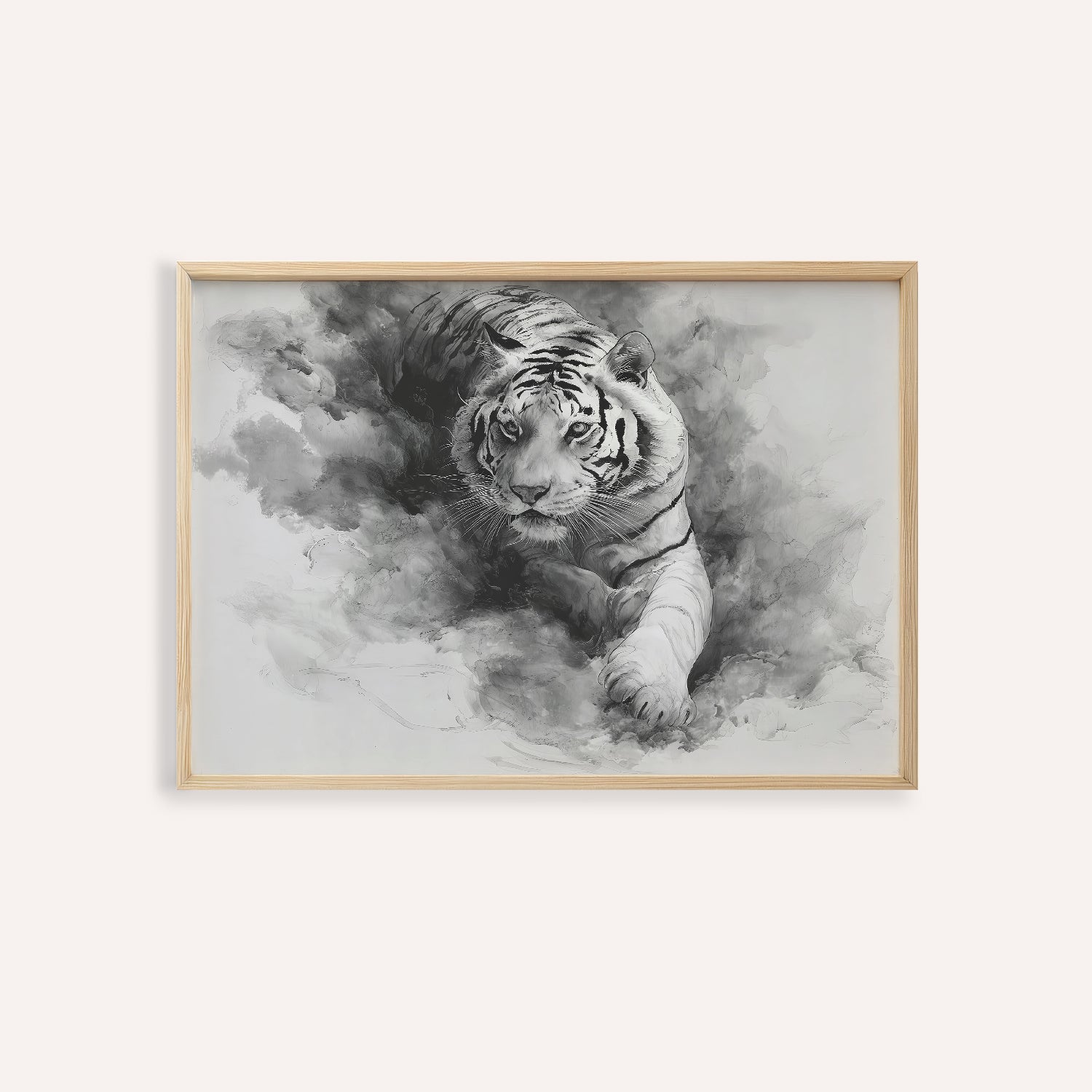 Landscape Tiger Print | Bold Ink Tiger Wall Art